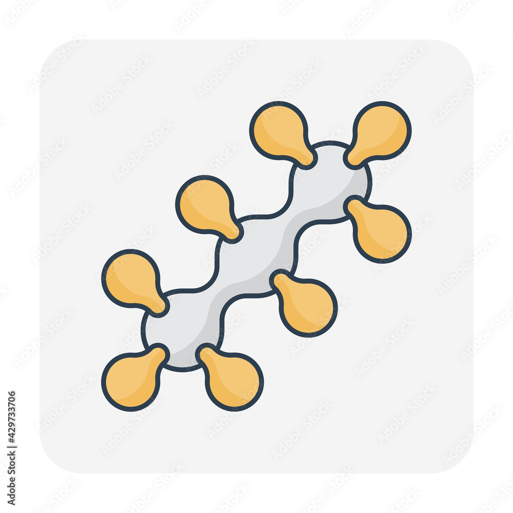Propane molecule model vector icon. Molecular structure and bonding of ...