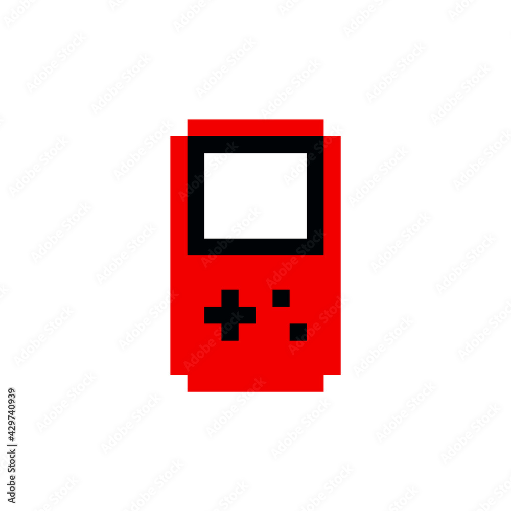 Retro Hand Held Video Game Console 8bit Pixel Art Stock Vector | Adobe ...