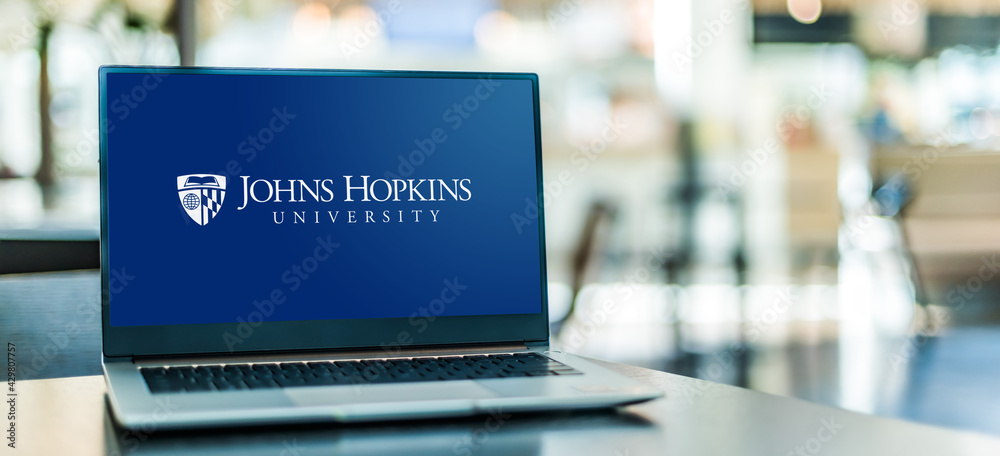 Stock-Foto „Laptop computer displaying logo of The Johns Hopkins ...
