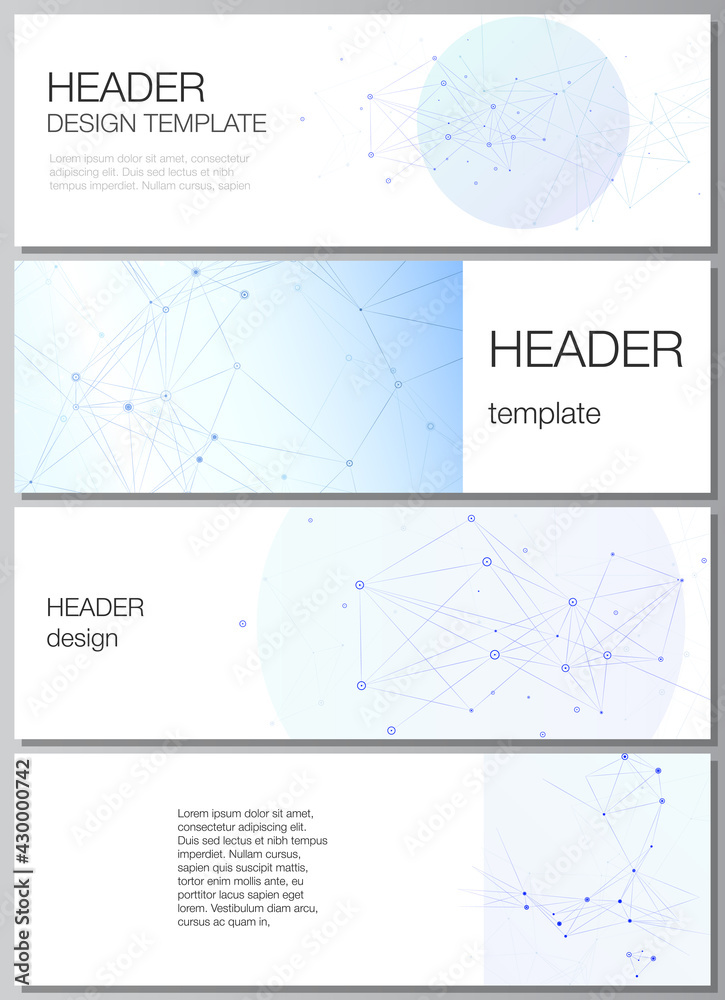 Vector layout of headers, banner templates for website footer design ...