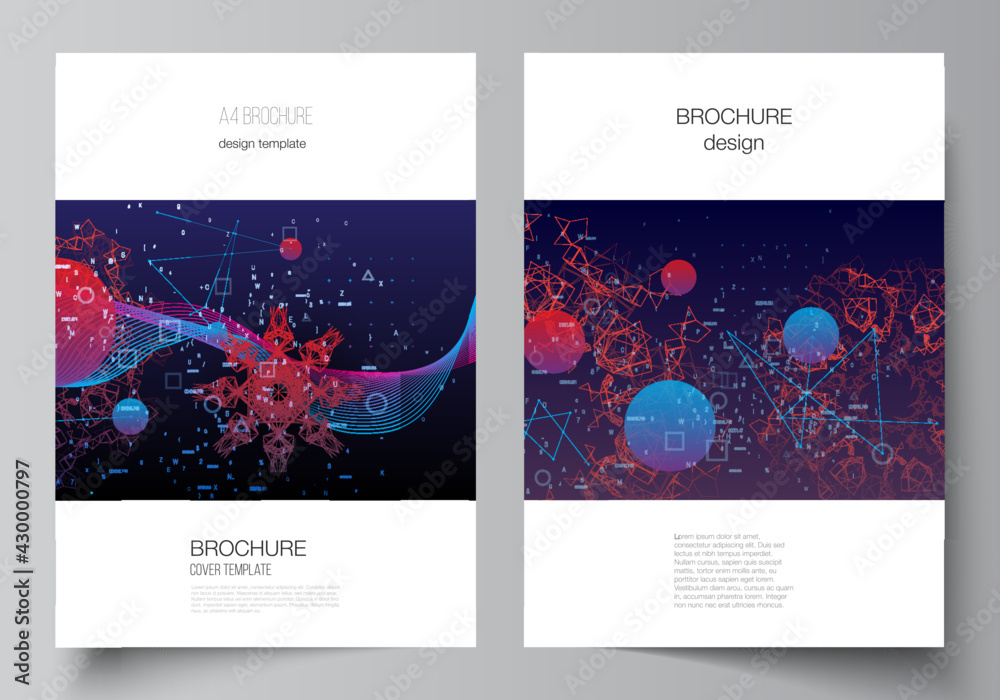 Vector layout of A4 cover mockups templates for brochure, flyer layout ...