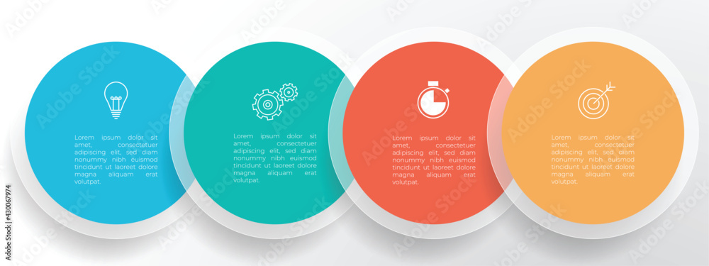 Circle timeline infographic template, 4 steps. Stock Vector | Adobe Stock