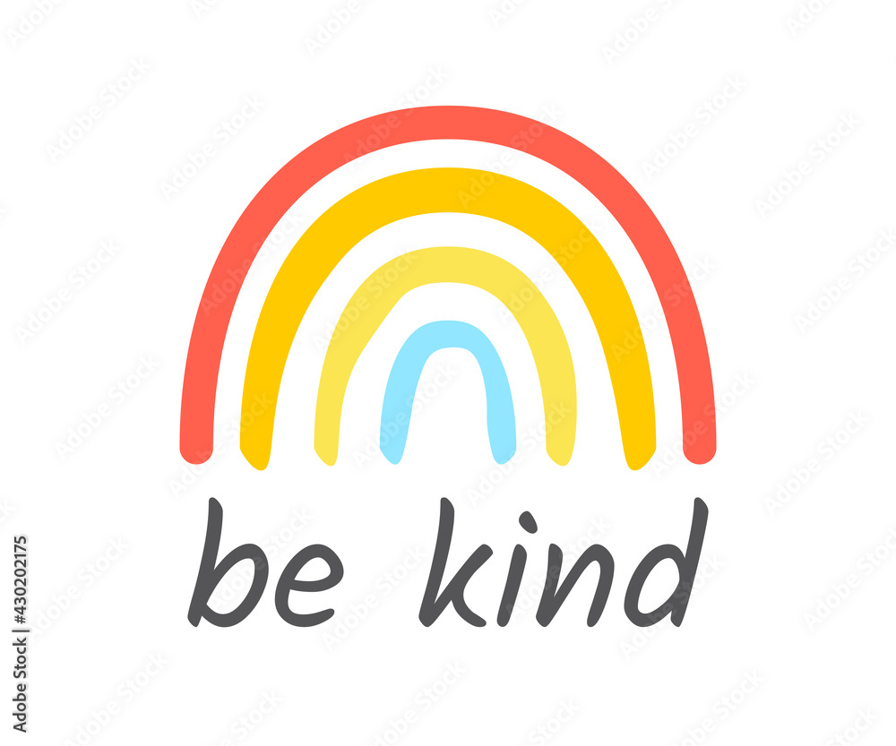 Be kind rainbow image. Clipart image Stock Vector | Adobe Stock