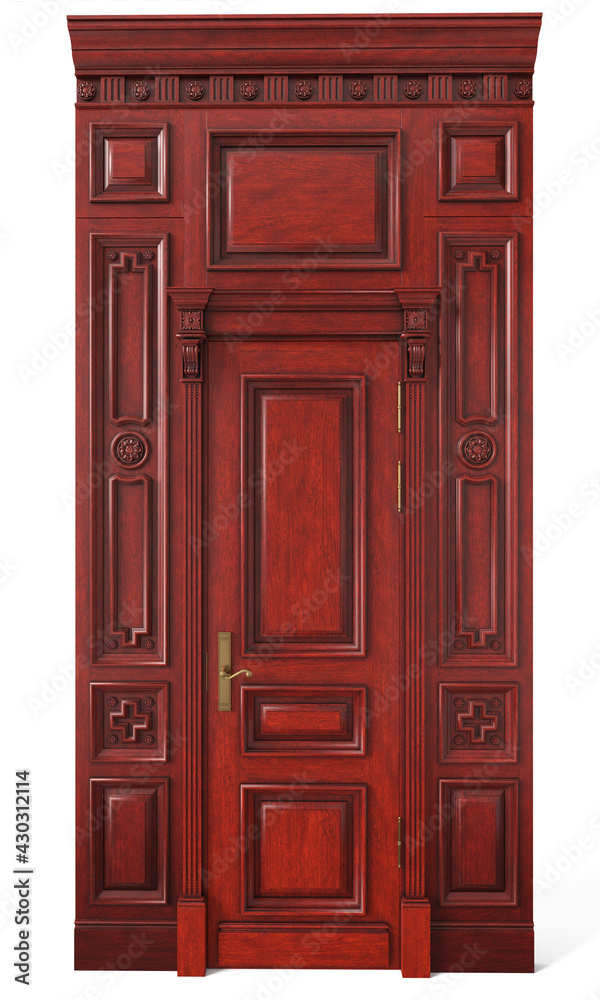 Classic door with interior panels Stock Photo | Adobe Stock
