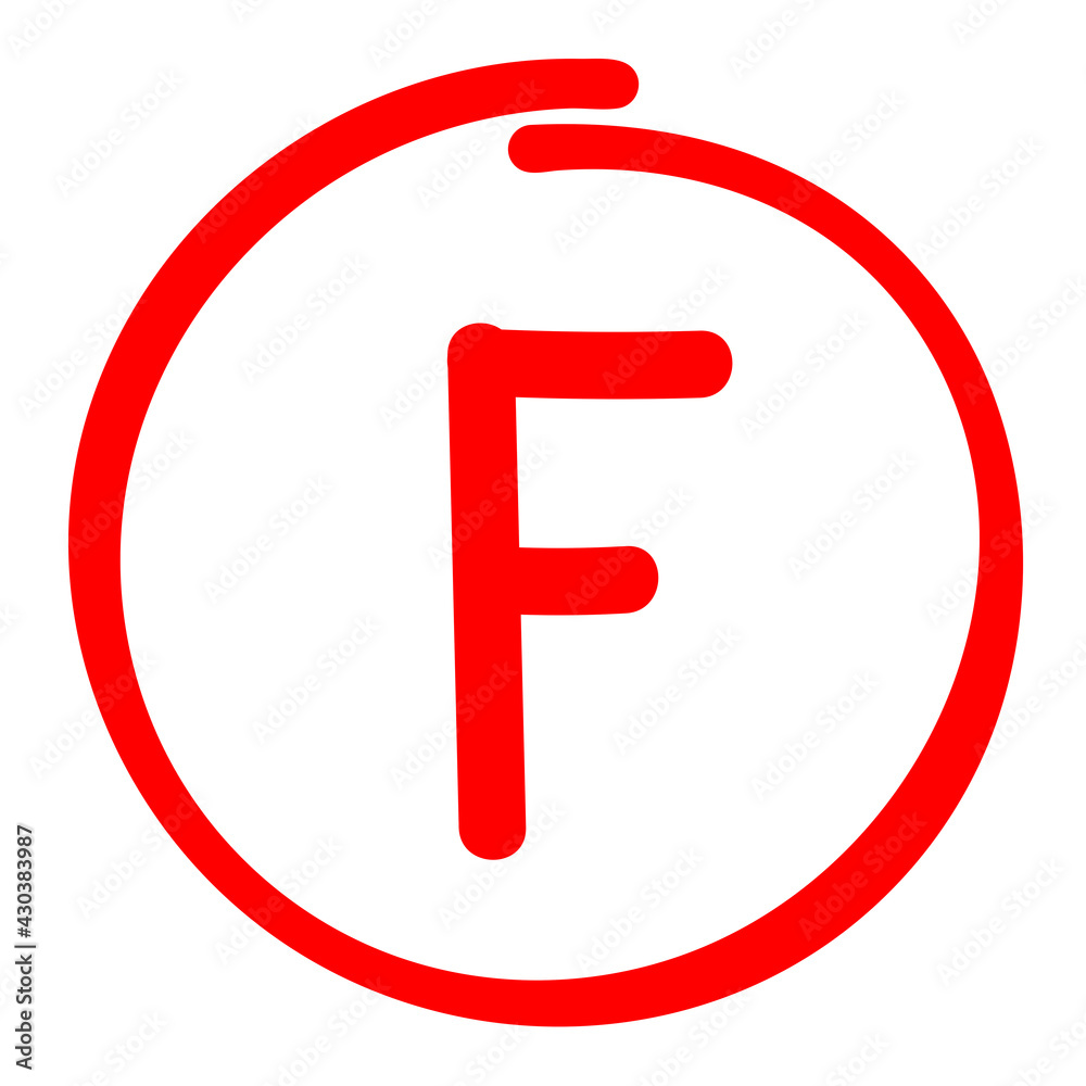 F school grade vector sign Stock Vector | Adobe Stock