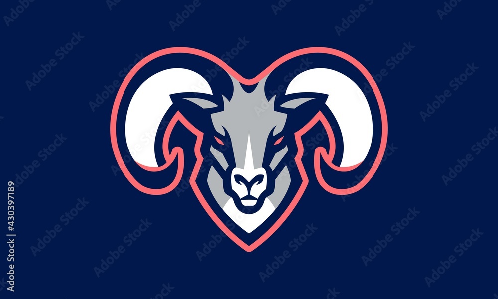 Ram sports vector mascot logo design Stock Vector | Adobe Stock