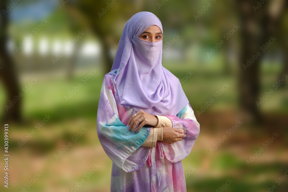 muslim woman wearing niqab fashion Stock Photo | Adobe Stock