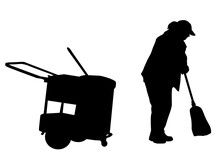Woman Sweeping Floor Silhouette Free Stock Photo - Public Domain Pictures