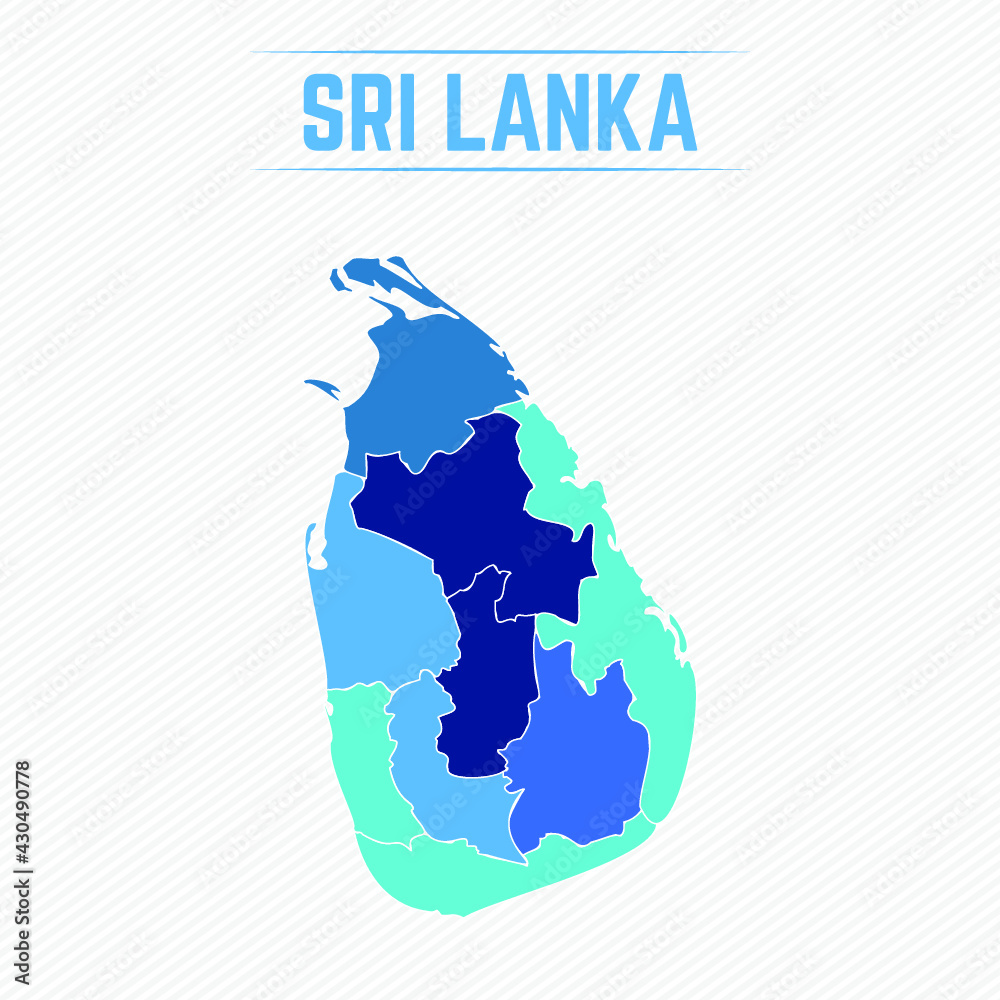 Sri Lanka Detailed Map With Regions Stock Vector | Adobe Stock