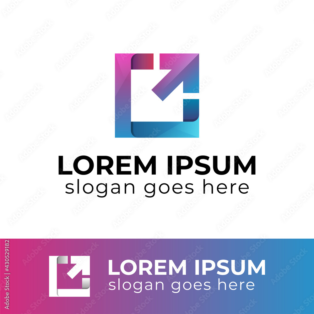 Business start up logos of code symbol for logistics, travel agency ...