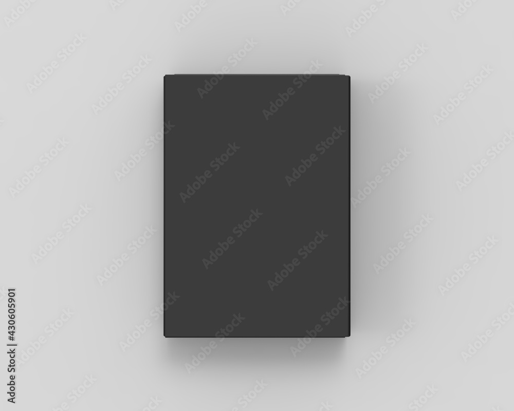 Blank black food cardboard box mockup template on isolated white ...