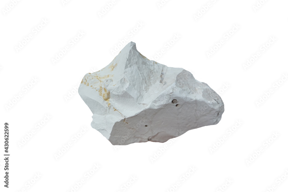 Isolated a piece of Diatomite sedimentary rock on white background. non ...