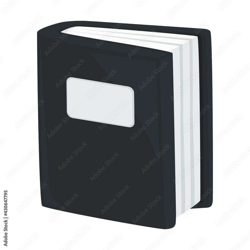 Notebook Sign Emoji Icon Illustration. Black Book Vector Symbol ...
