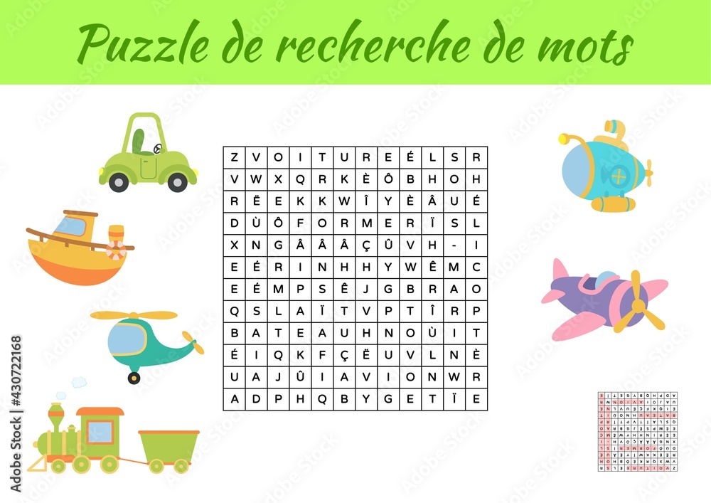 Puzzle de recherche de mots - Word search puzzle with pictures ...