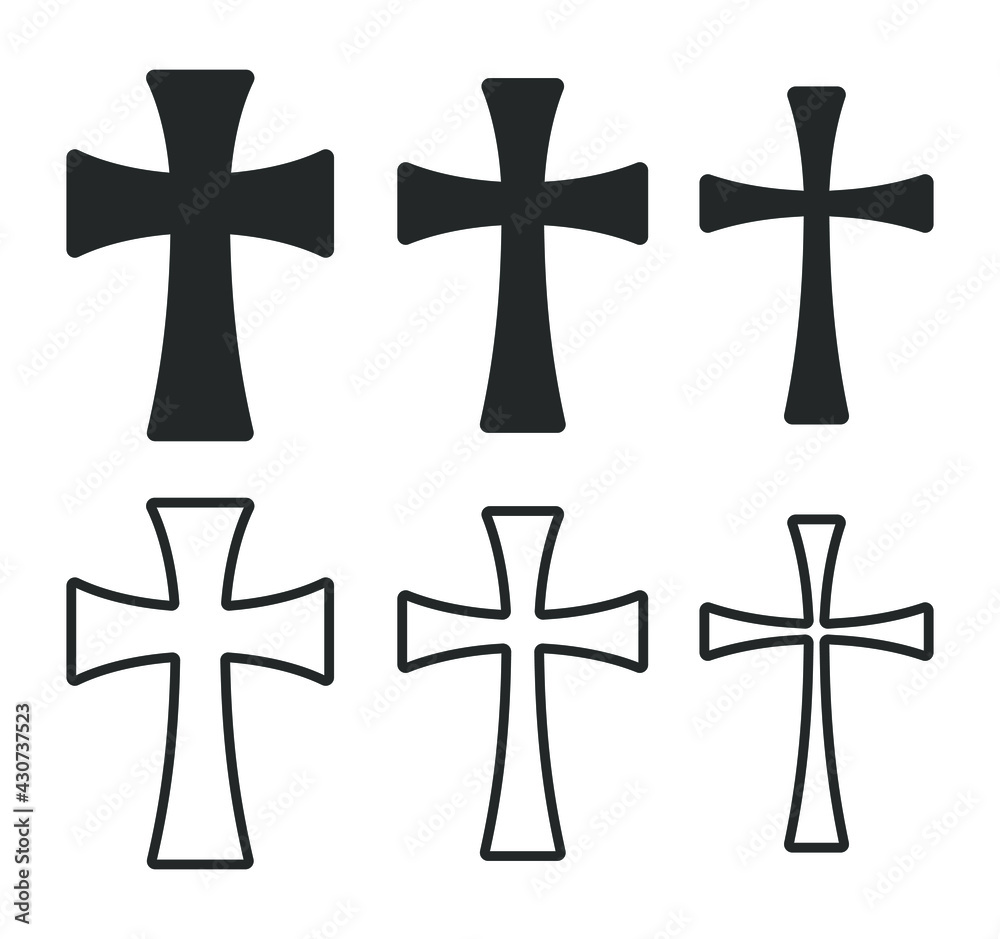 Cross vector shape symbol collection. Christianity sign set. Christian ...