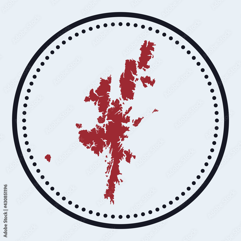 Mainland round stamp. Round logo with island map and title. Stylish ...