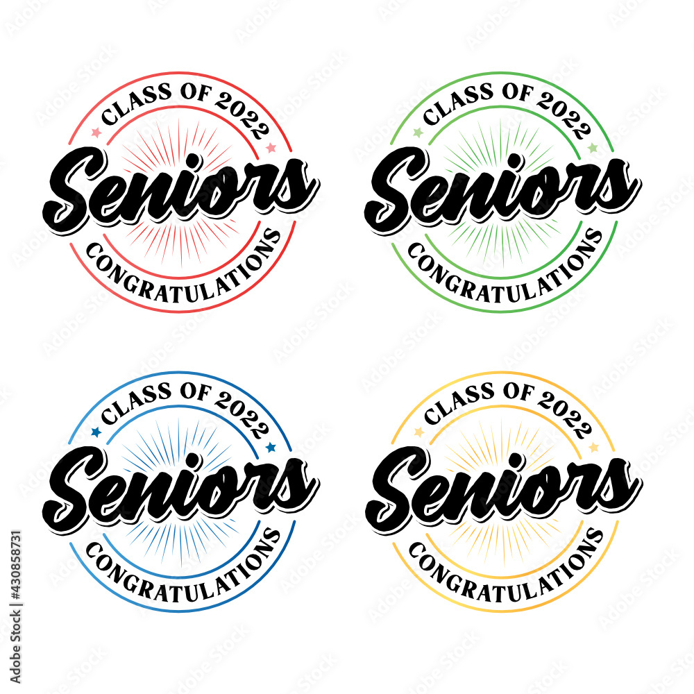 Vektor Class of 2022, Seniors 2022, Graduation Badge, Graduation Logo ...