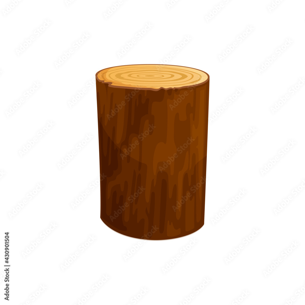 Circle of log, cross section of firewood or heartwood timber trunk ...