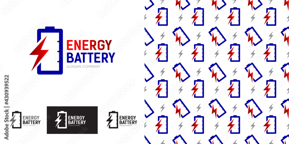 Energy batteries logo template. Battery icon and battery power ...