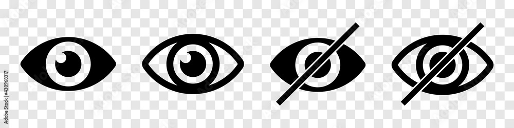 Eye Icons isolated on transparent background. Vector icons for design ...