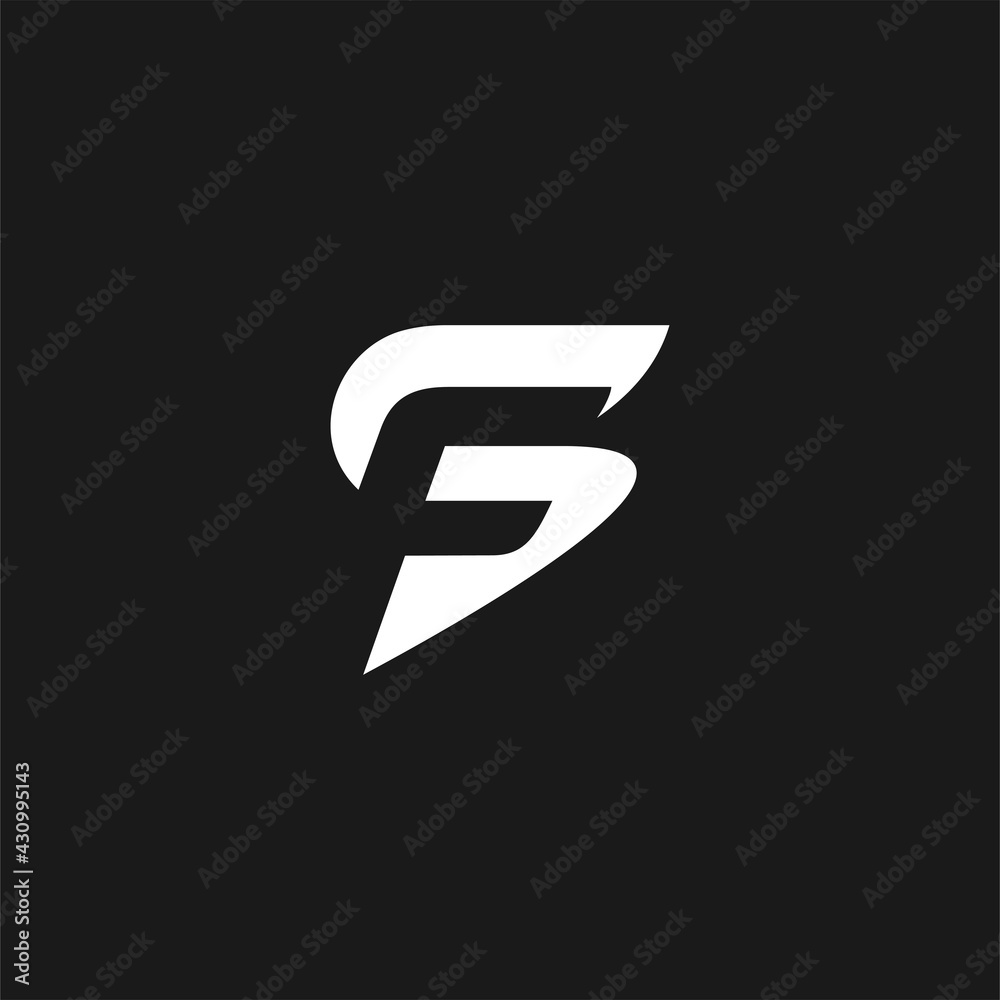 Initial Letter S and F Combination with Negative Space Style Concept ...