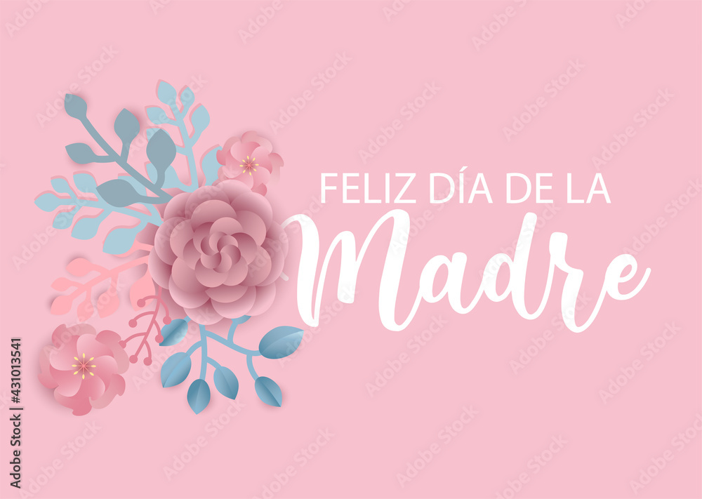 Happy Mothers day in Spanish language. Feliz dia de la madre vector ...