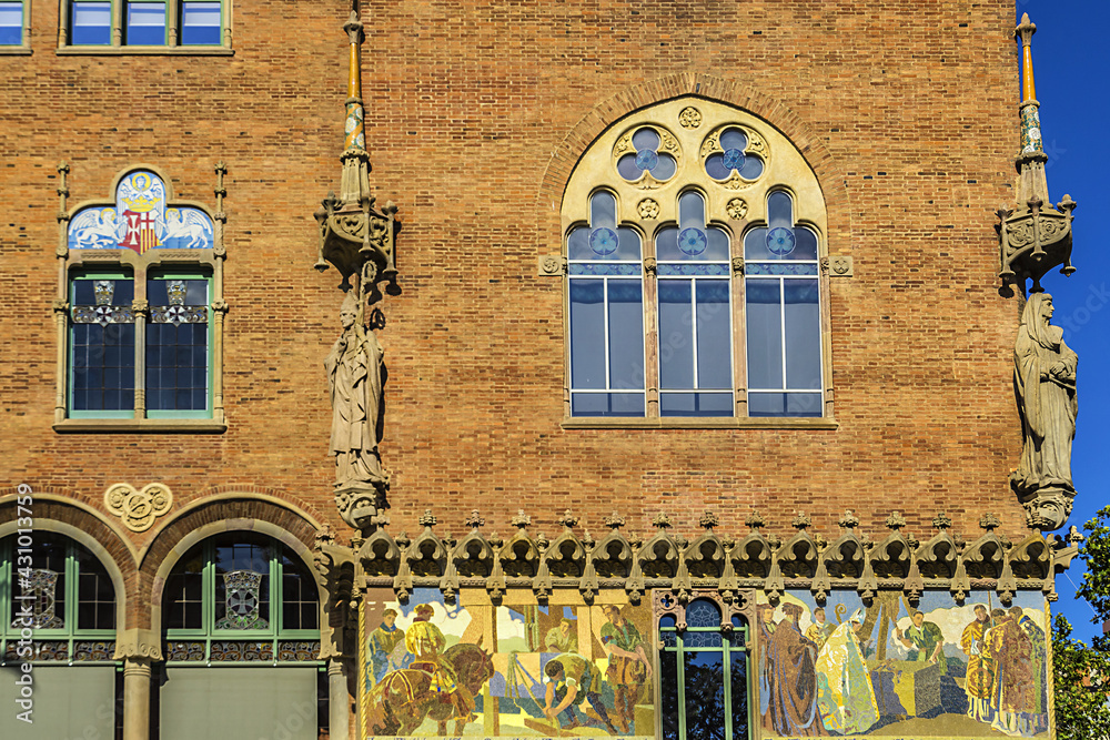 Architectural fragments of old Hospital Holy Cross and Saint Paul (Sant ...
