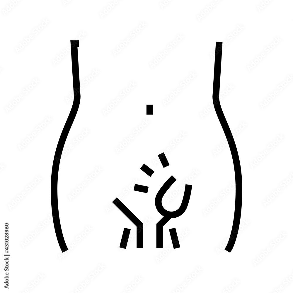 hernia inguinal disease line icon vector. hernia inguinal disease sign ...