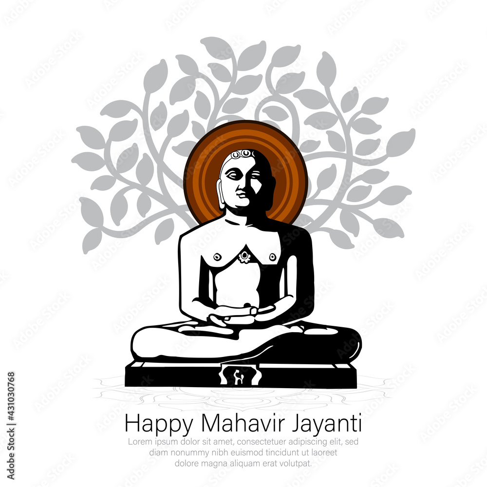 Vector illustration of Mahavir Jayanti Celebration. Stock Vector ...
