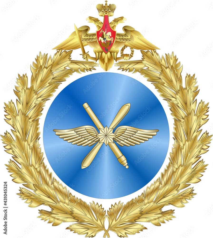 Large emblem of the Russian Air Force, on a white background. Vector ...