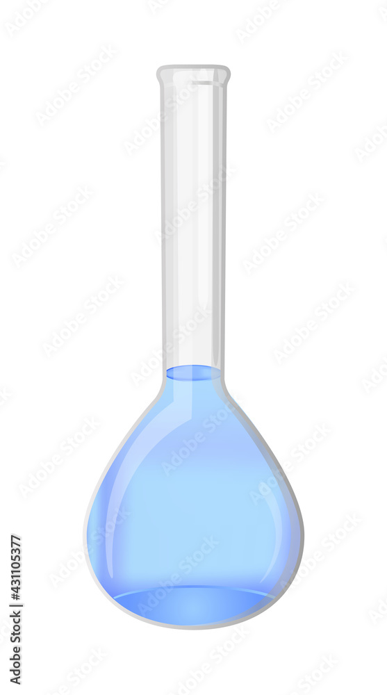 Vector illustration of chemical or medical transparent glass laboratory ...