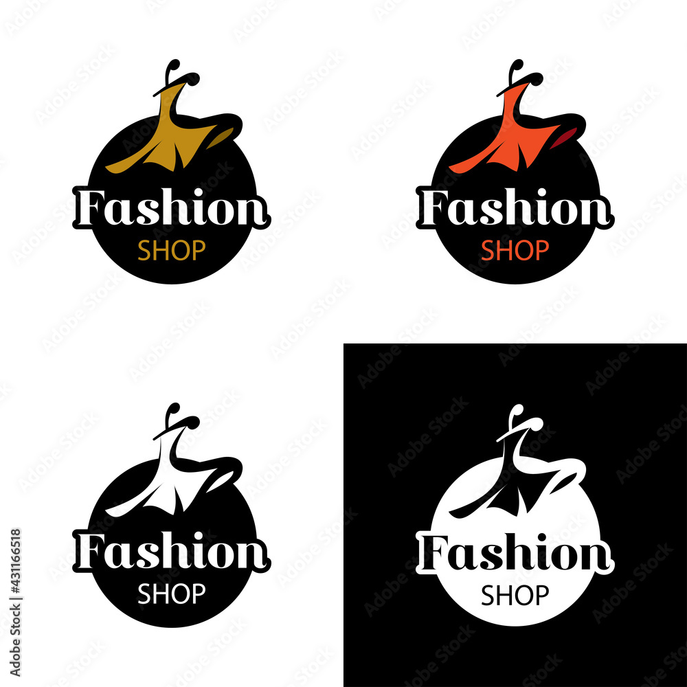 vector set logo girls style sketch model Stock Vector | Adobe Stock