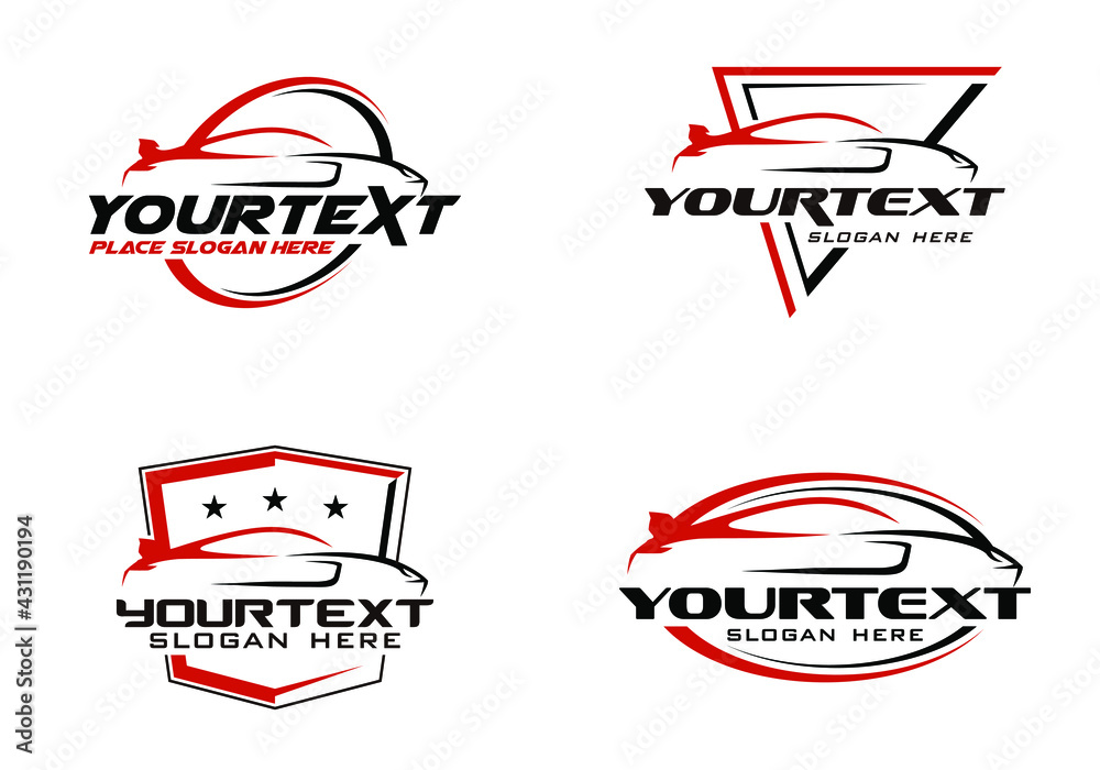 Stock-Vektorgrafik „Set of Exotic car logo badge, emblem design ...