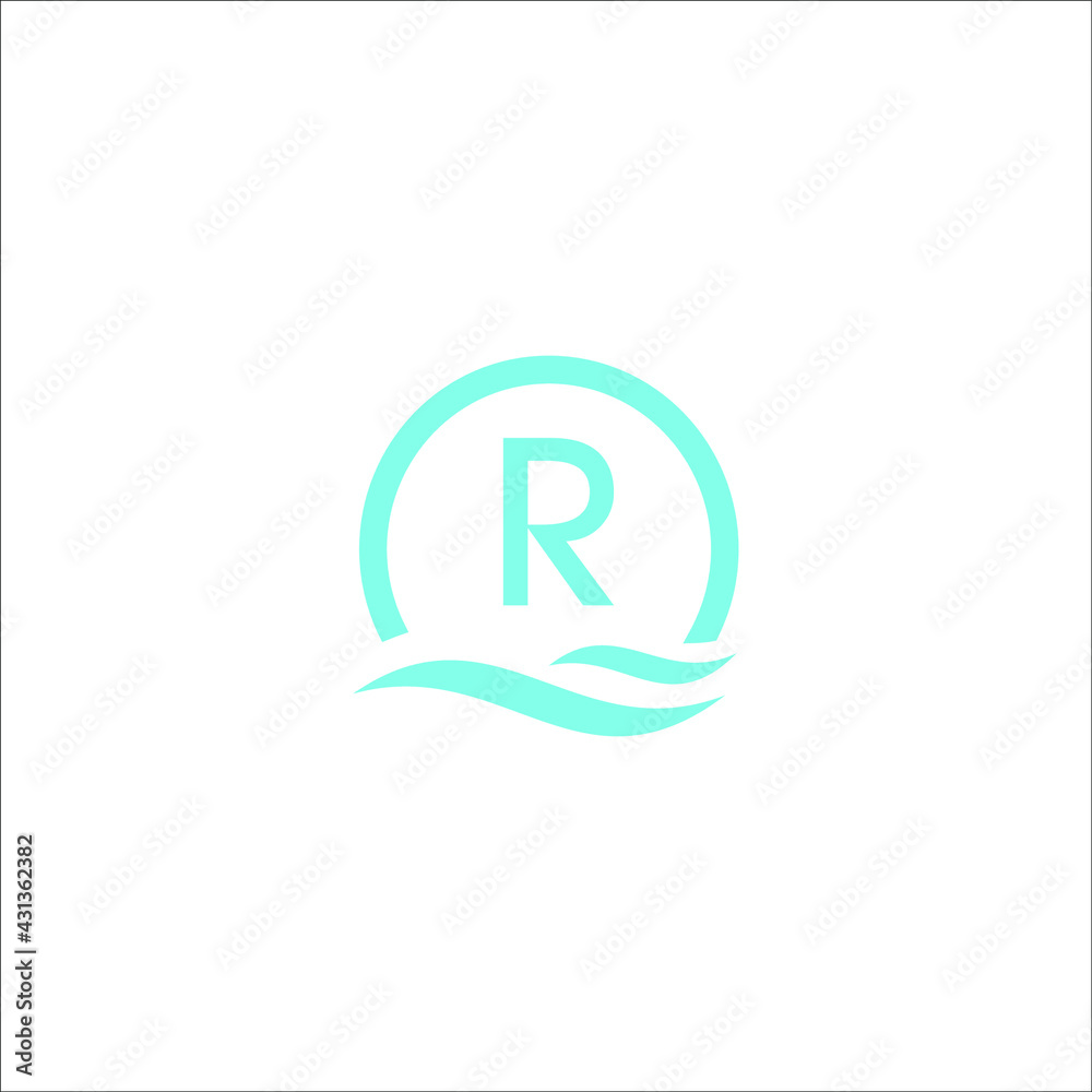 letter R waves logo design vector Stock Vector | Adobe Stock