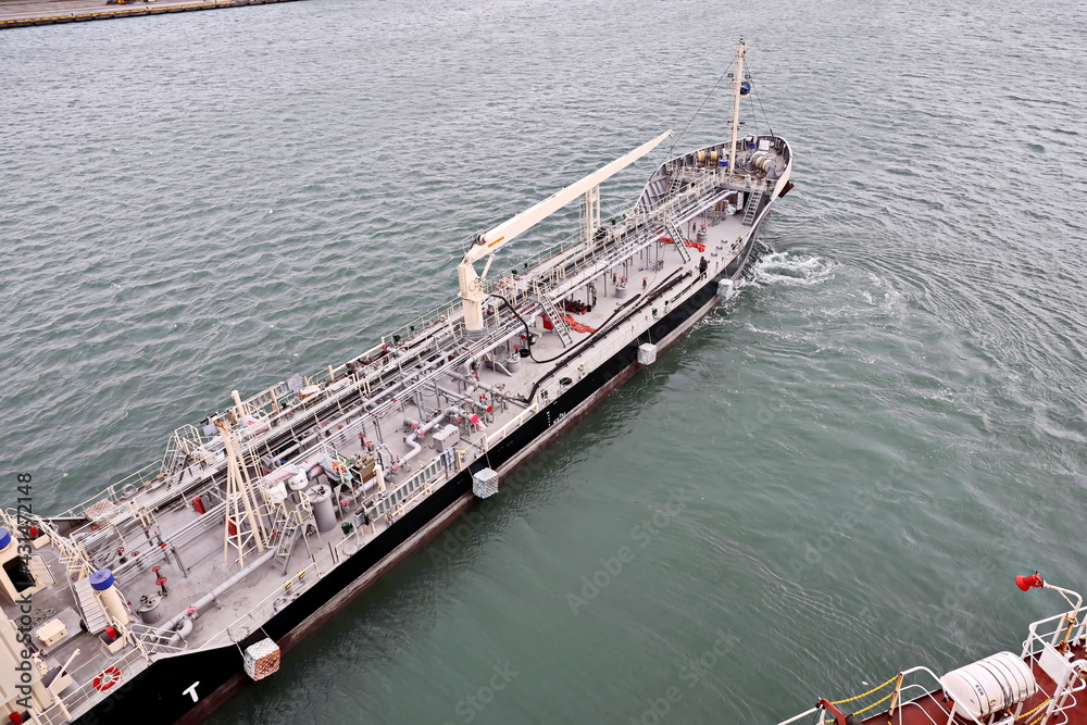 Port of Taichung. Taiwan, September,24, 2020. Bunkering operations at ...