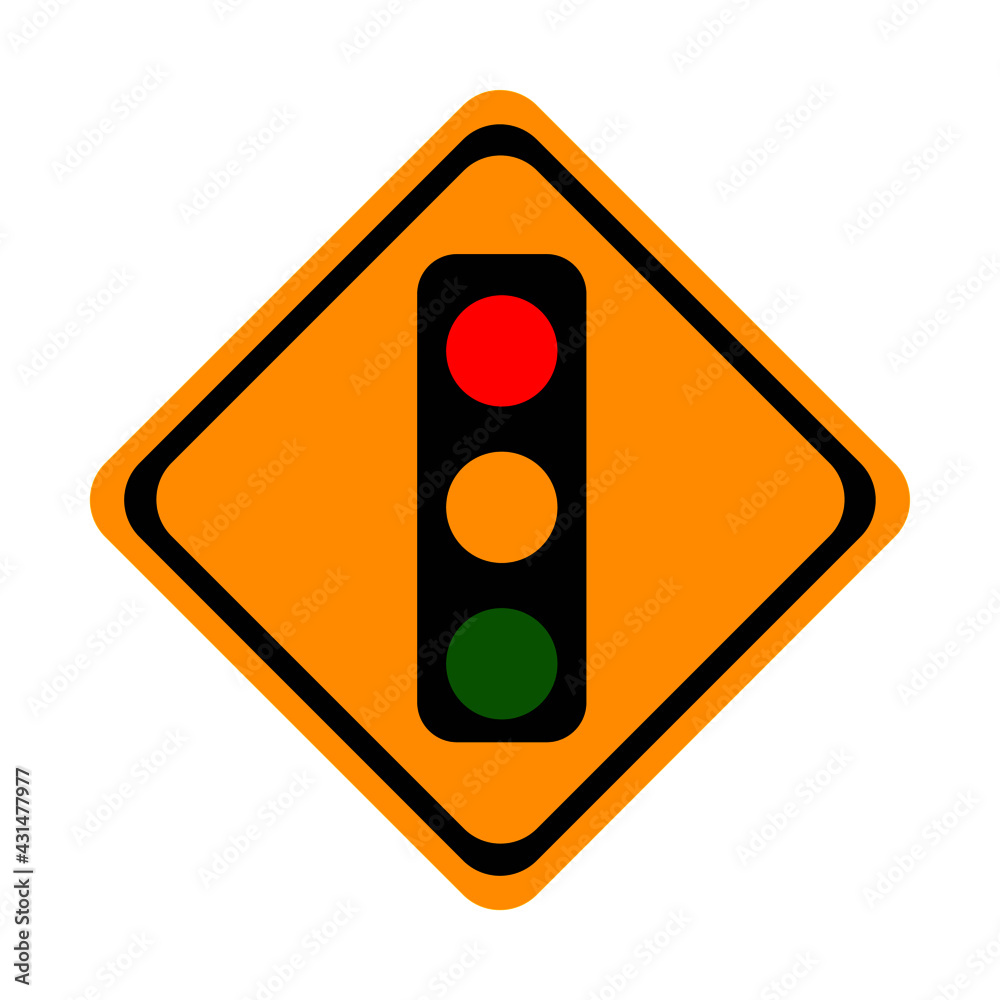 traffic light on white background. flat style. traffic sign for your ...