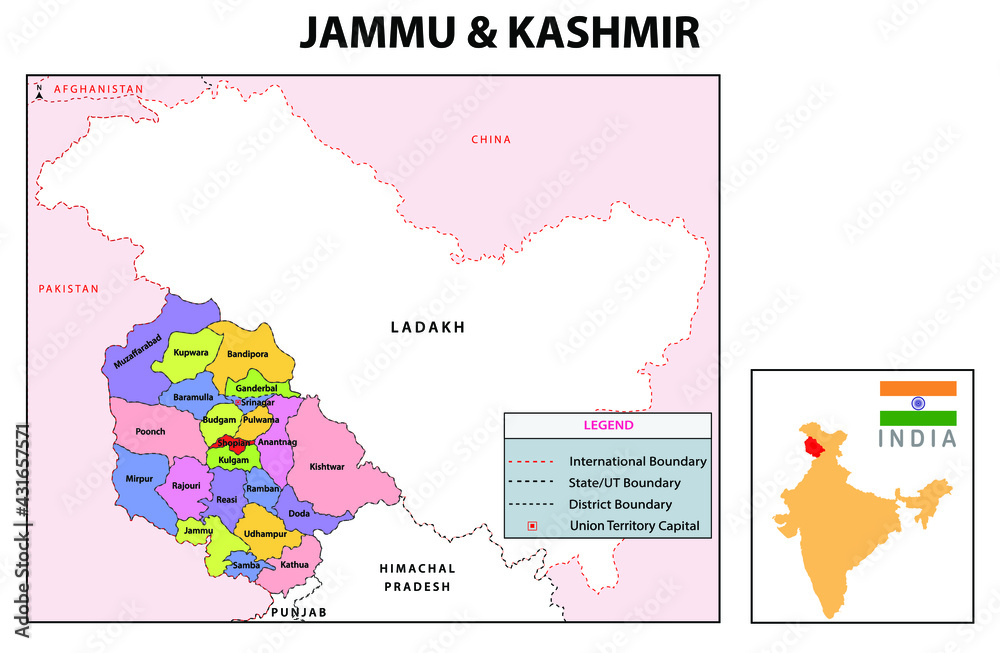 Jammu and Kashmir map. Haryana administrative and political map ...
