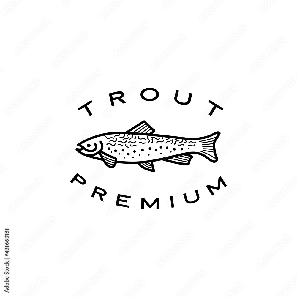 trout fish logo vector icon illustration Stock Vector | Adobe Stock