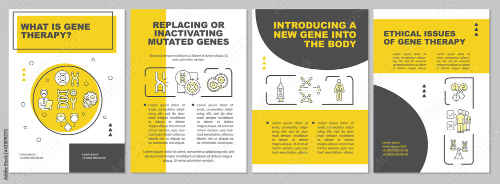 What is gene therapy brochure template. Treating mutated genes. Flyer ...