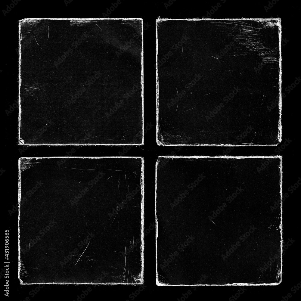 Set of Four Old Black Square Vinyl CD Record Cover Package Envelope ...