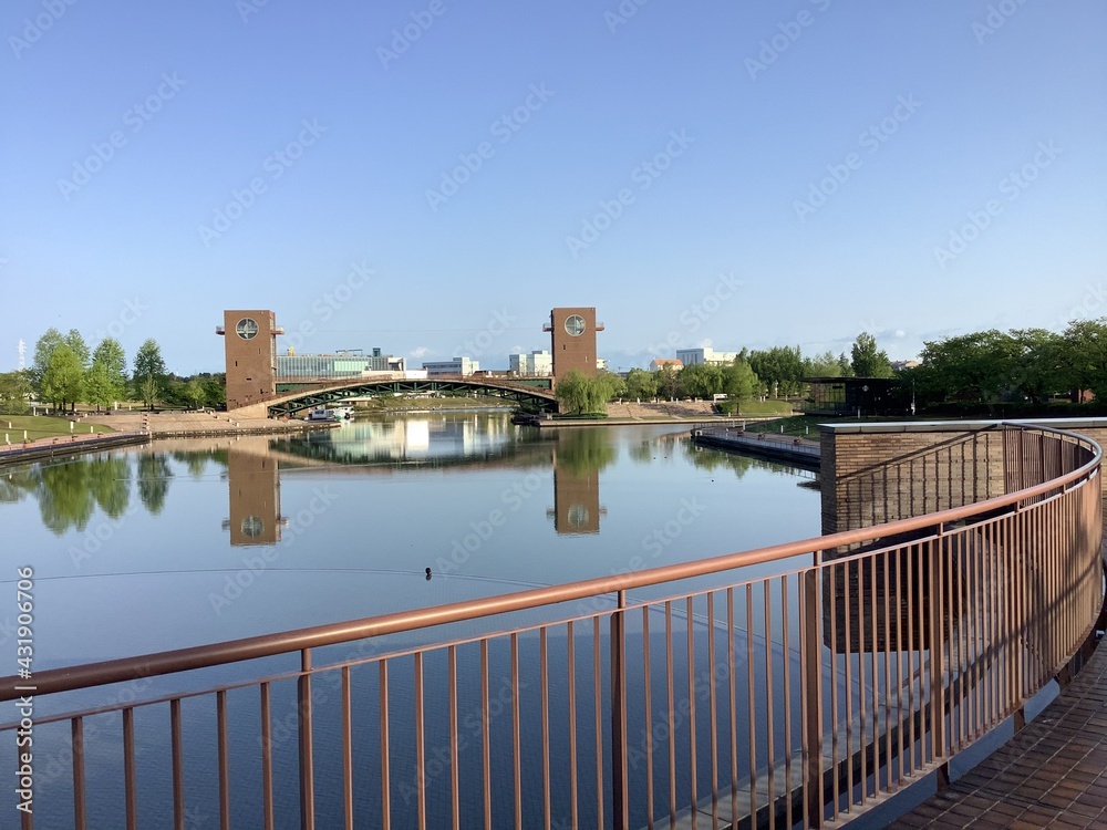 Fugan Unga Kansui Park and Tenmon Bridge Stock Photo | Adobe Stock