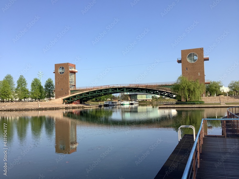 Fugan Unga Kansui Park and Tenmon Bridge Stock Photo | Adobe Stock