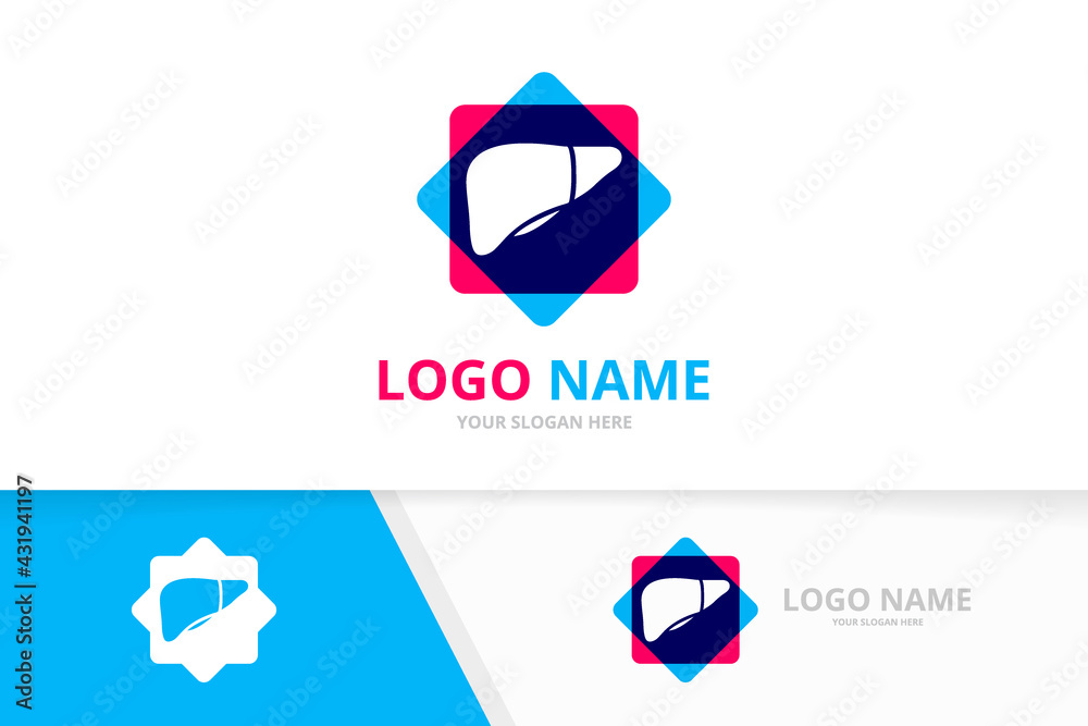 Human liver logo for gastrointestinal clinic. Liver and patient help ...