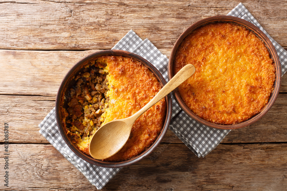 Pastel de choclo corn pie is a Chilean dish based on sweetcorn and beef ...