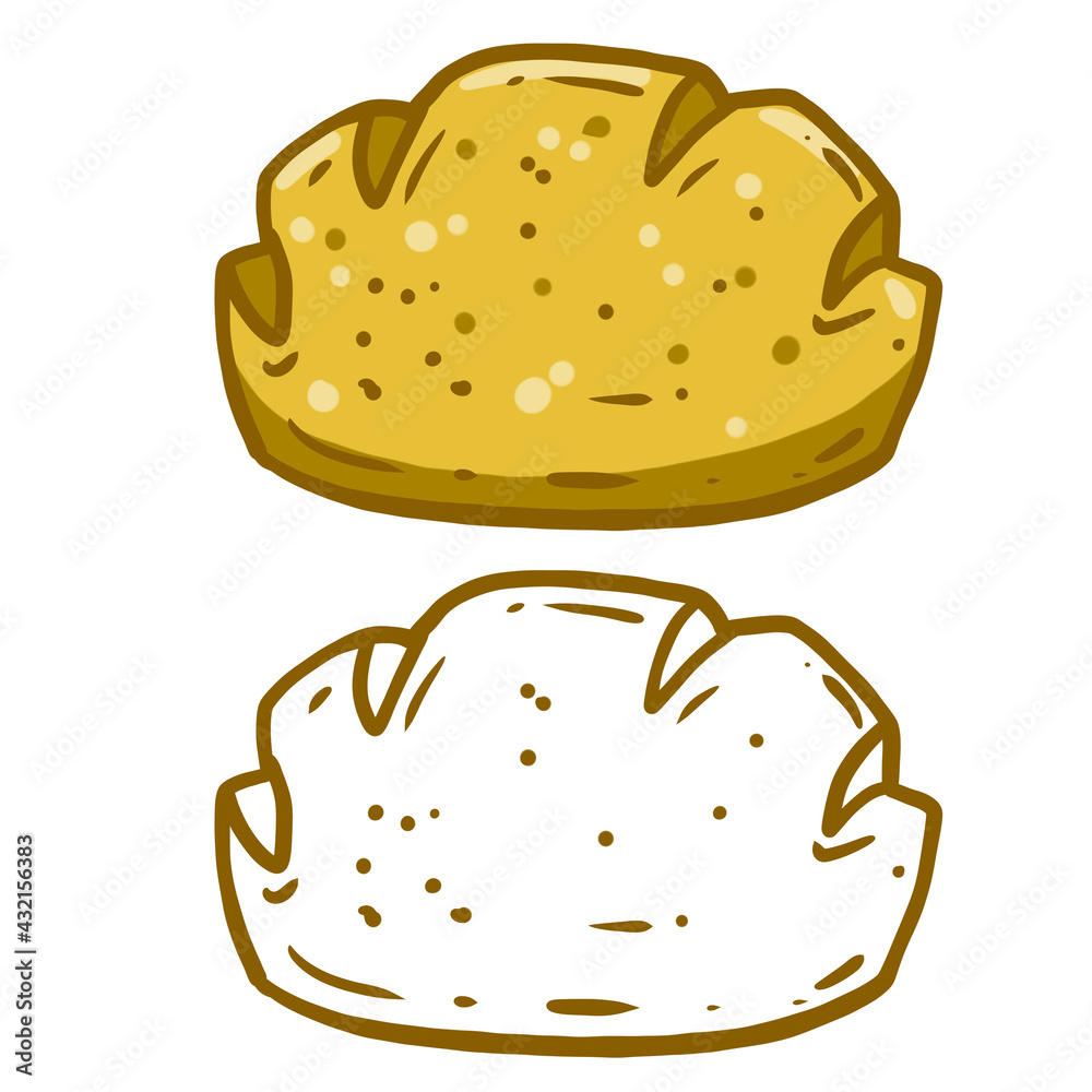 Bread. Set Of Loaves. The logo of the bakery. Brown fried crust ...