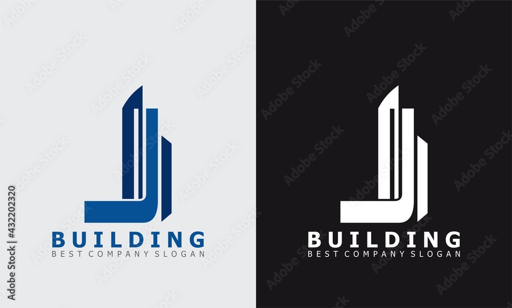 letter J building vector logo Stock Vector | Adobe Stock