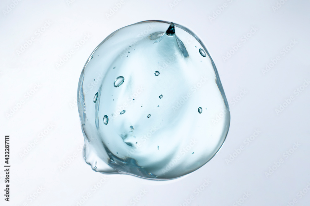 Cosmetic cream transparent liquid gel serum texture with micro bubble ...