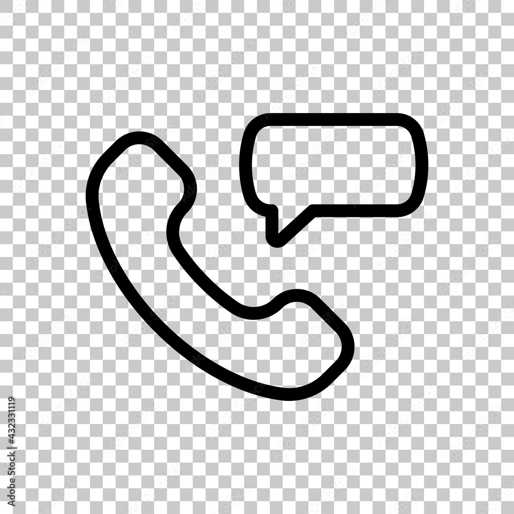 Call icon, logo of main mobile app. Black editable linear symbol on ...