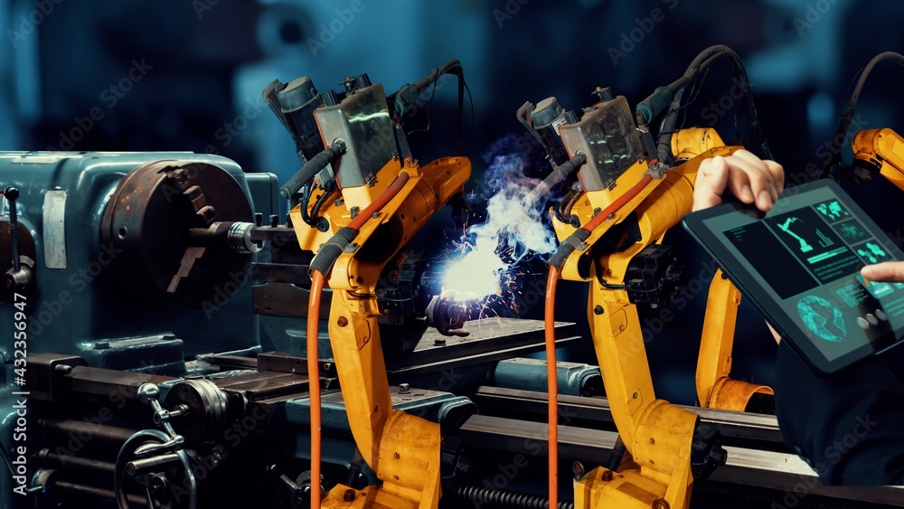 Smart industry robot arms modernization for innovative factory ...