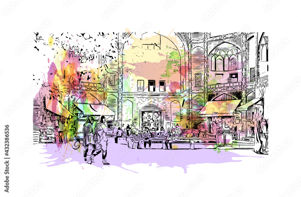 Building view with landmark of Isfahan is a city in central Iran ...